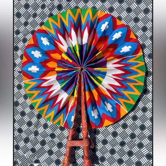 Other | African Kente Print Hand Fan | Poshmark